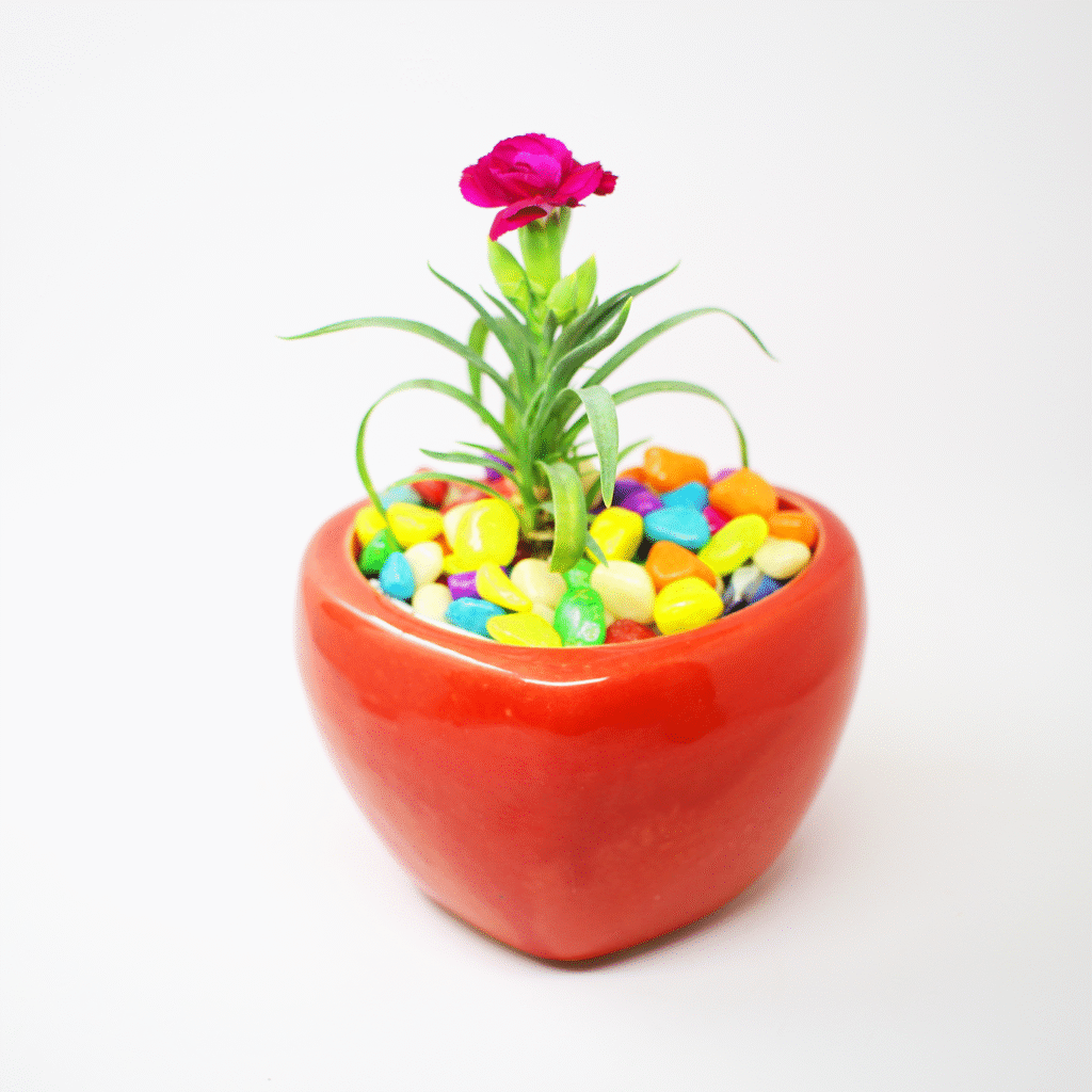 Red heart ceramic pot to express your love towards your plants